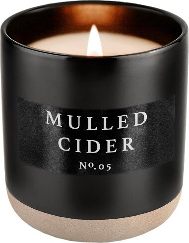 Sweet Water Decor Mulled Cider 12oz Black Stoneware Candle - ShopStyle