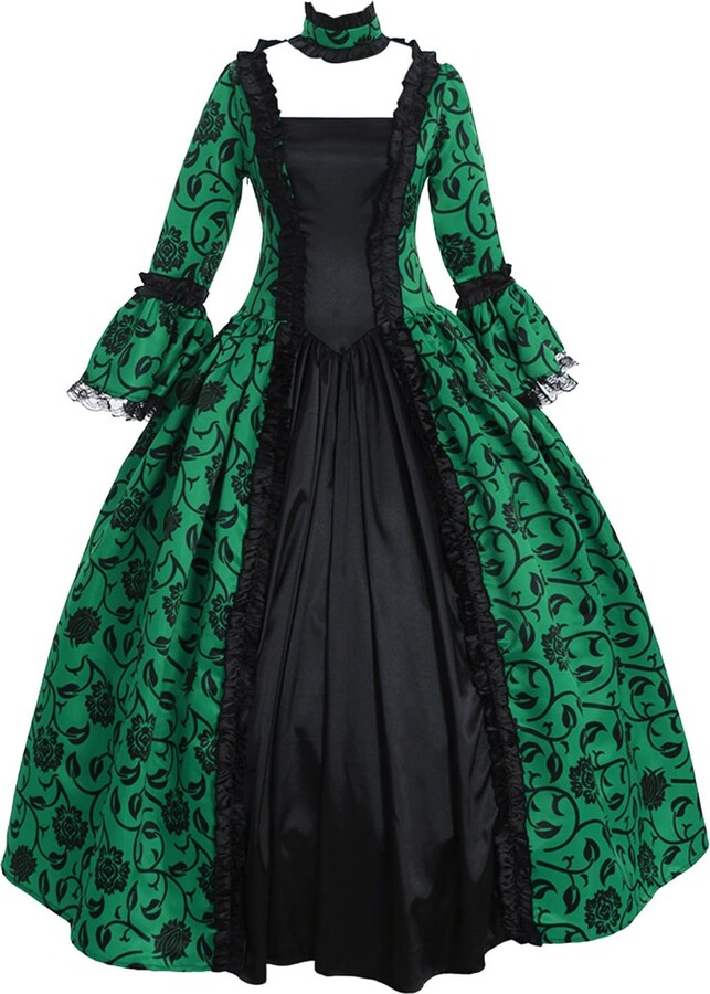 Cexiakong Victorian Party Dress for Women Medieval Swing Evening Dress ...