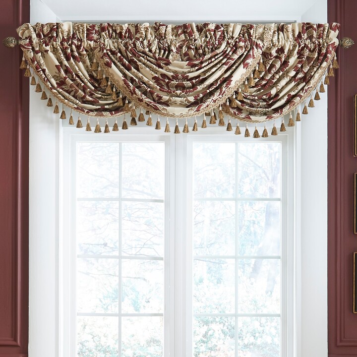 Croscill Esmeralda Waterfall Swag Valance with Fringe - ShopStyle Panels