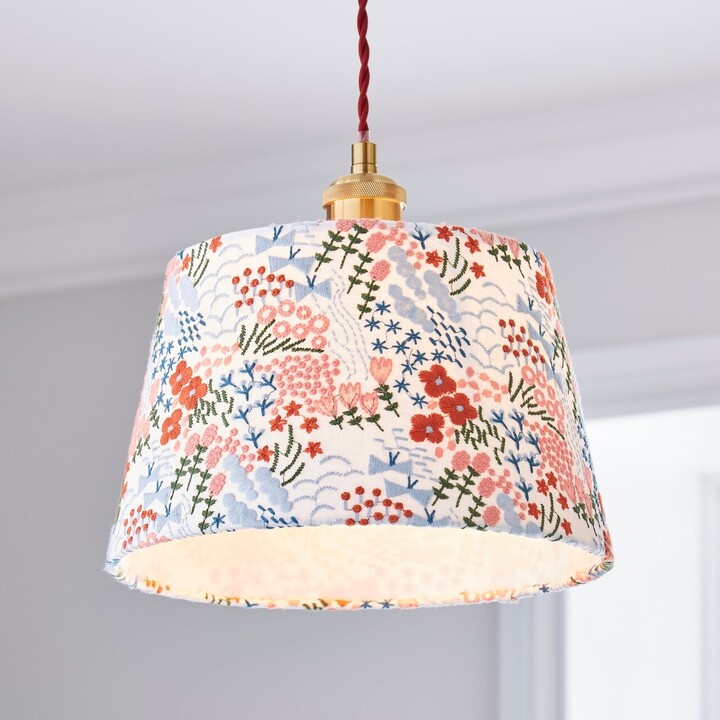Dunelm Floral Embroidered Tapered Lamp Shade Multicoloured - ShopStyle