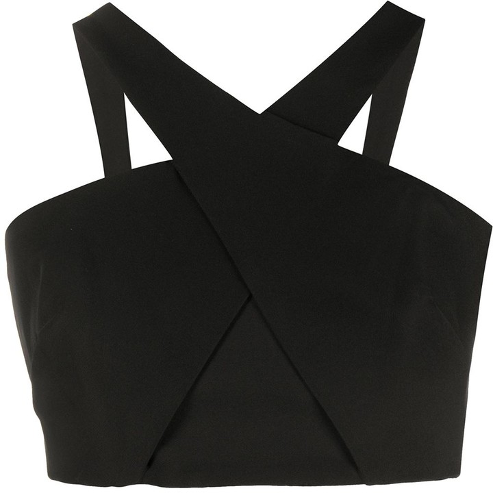 Loulou Cross-Over Cropped Top - ShopStyle