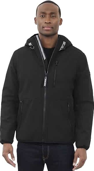 Michael Kors Men's Modern Fit Soft Shell Faux Sherpa Jacket Black Solid ...