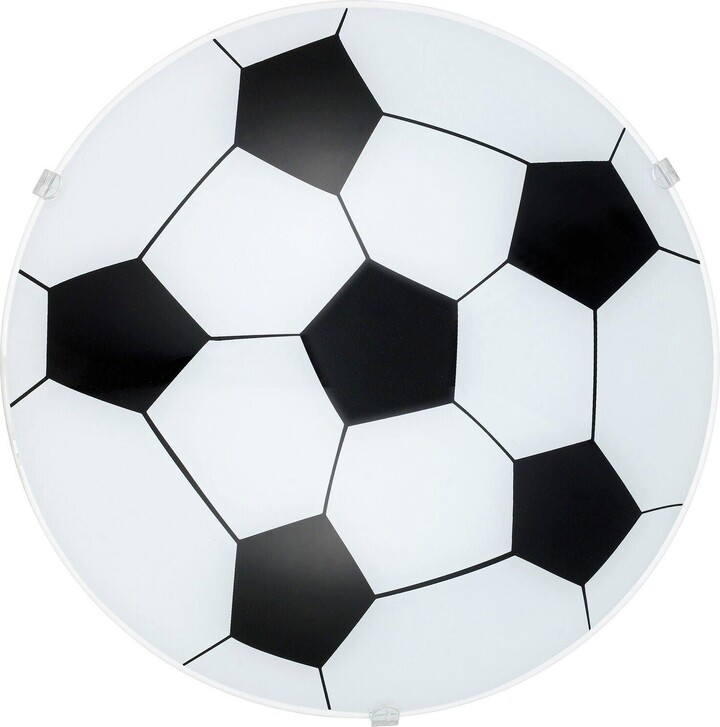 Loops Wall Flush Ceiling Light White Shade Soccer Design Satin Glass ...