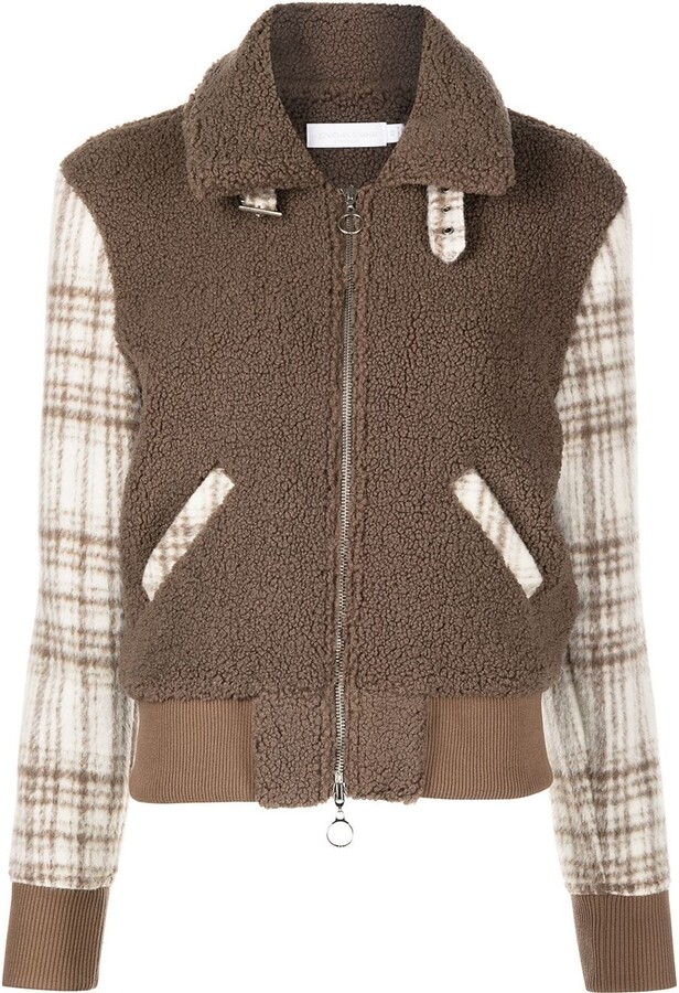 Jonathan Simkhai Bobbi sherpa bomber jacket - ShopStyle