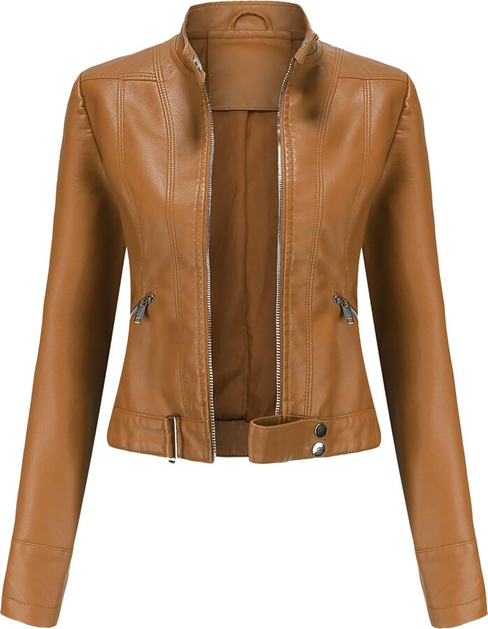 Generic Womens Leather Biker Jacket - ShopStyle