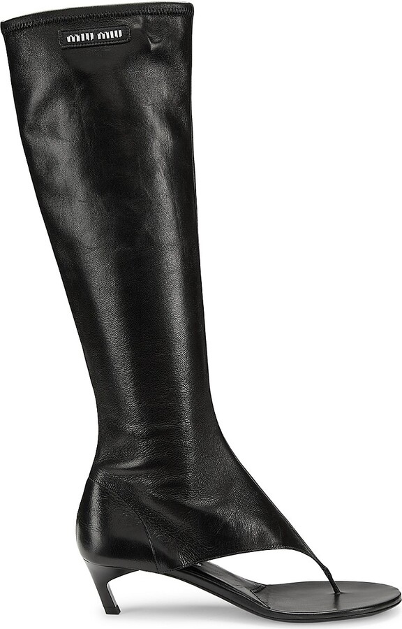 Miu Miu Tallshaft Thong Boots - ShopStyle