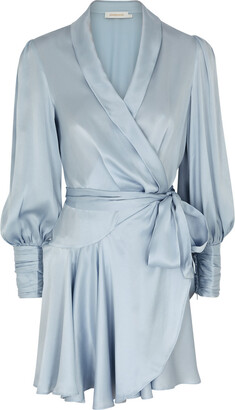Zimmermann Silk-satin Mini Wrap Dress - ShopStyle