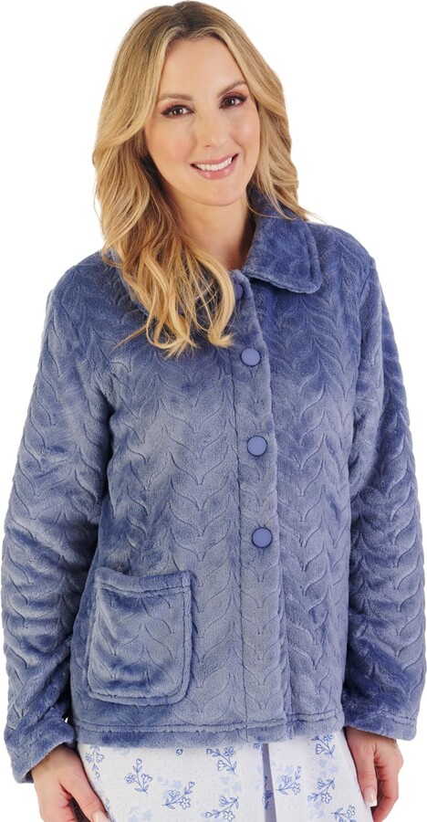 Slenderella Herringbone Fleece Buttoned Bedjacket (20/22 - ShopStyle ...