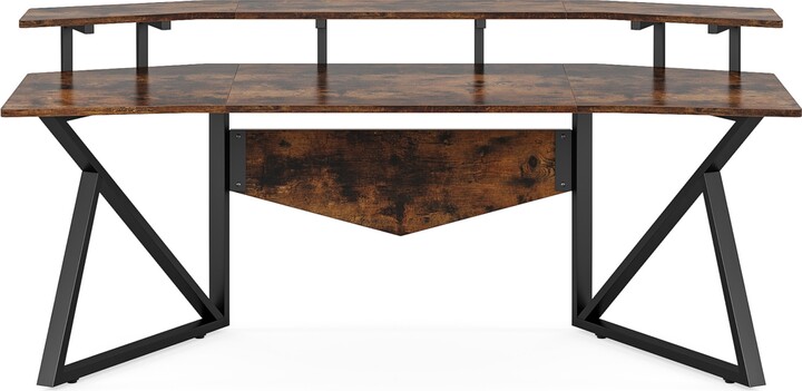 Tribesigns Computer Desk, 70.9" Large Home Office Desk with Monitor ...