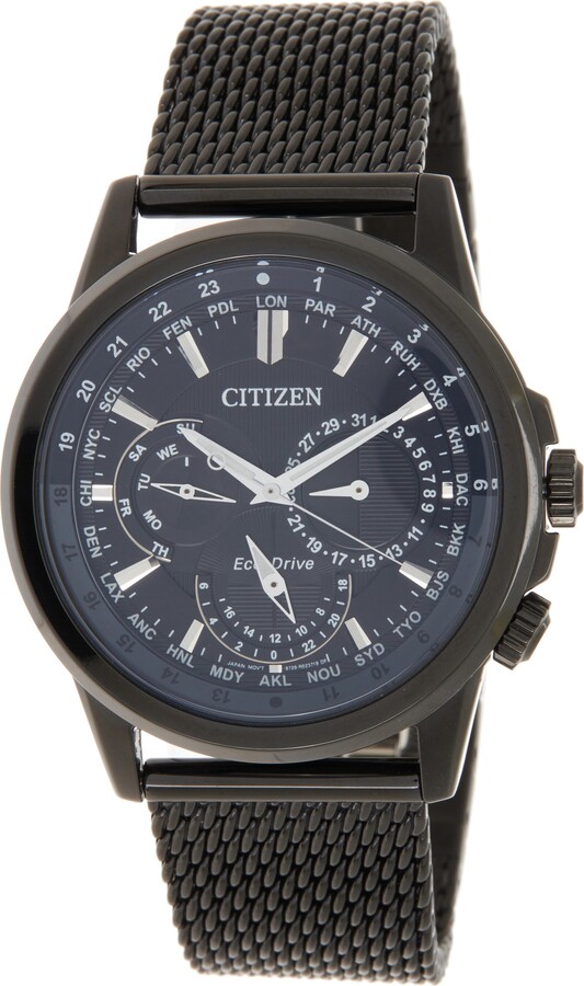 Citizen Men's Calendrier Eco-Drive Mesh Strap Watch, 44mm - ShopStyle