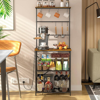 17 Stories 4 Tier Large Coffee Bar Station,Farmhouse Coffee Bar Shelf ...