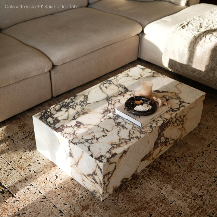 Eternity Modern Canada Kaia Marble Plinth Block Large Coffee Table 39 ...