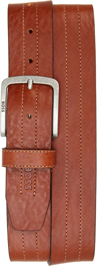 HUGO BOSS Stitch Leather Belt - ShopStyle