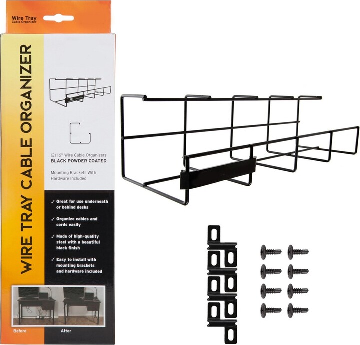 Simple Cord Wire Tray Desk Cable Organizer - 32" Open Slot Raceway to ...