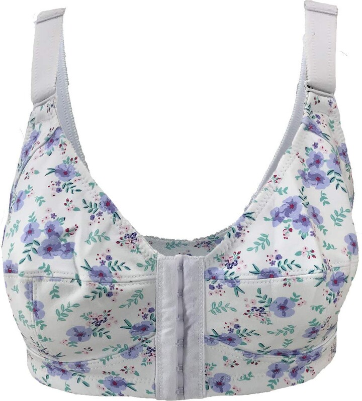 InsightClothing Ladies FLORAL Full Coverage FRONT FASTENING Bra Soft ...