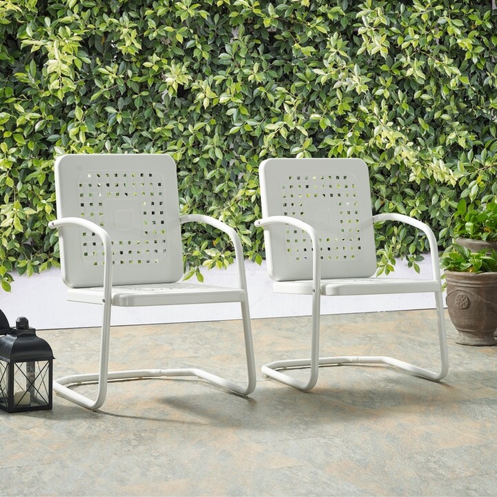 Crosley Furniture Crosley Bates Vintage White Metal Patio Chair - ShopStyle