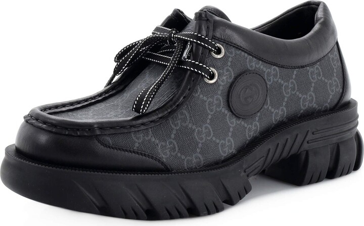 Gucci Men's GG Lug Sole Lace Up Derby Shoes GG Coated Canvas - ShopStyle Oxfords