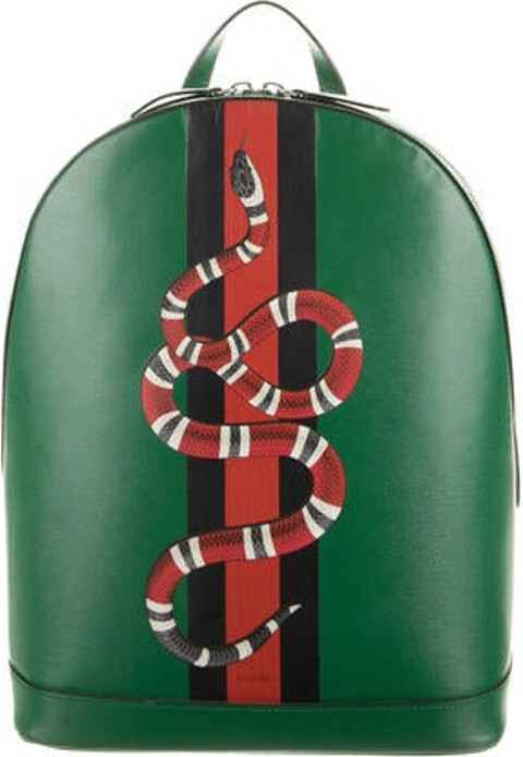 Gucci Leather Web and Snake Backpack - ShopStyle