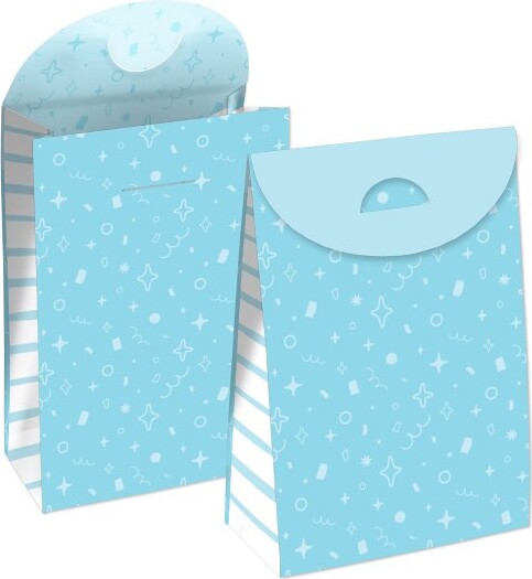 Big Dot of Happiness Blue Confetti Stars - Simple Gift Favor Bags ...
