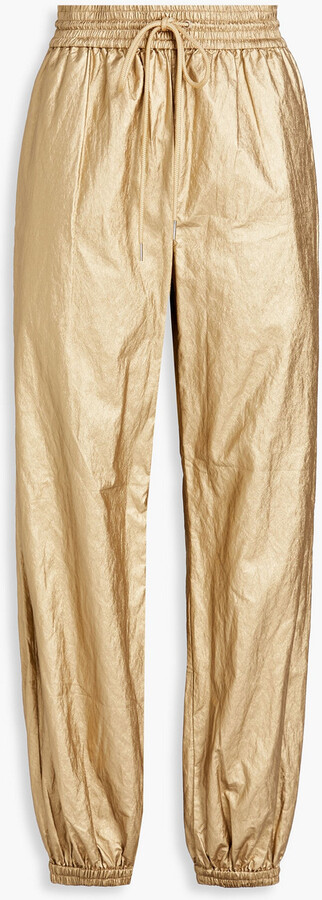 Zimmermann Metallic coated twill track pants - ShopStyle