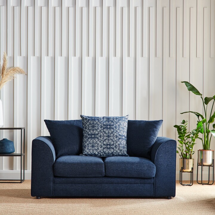 Dunelm Washington Chenille Combo 2 Seater Sofa Navy - ShopStyle