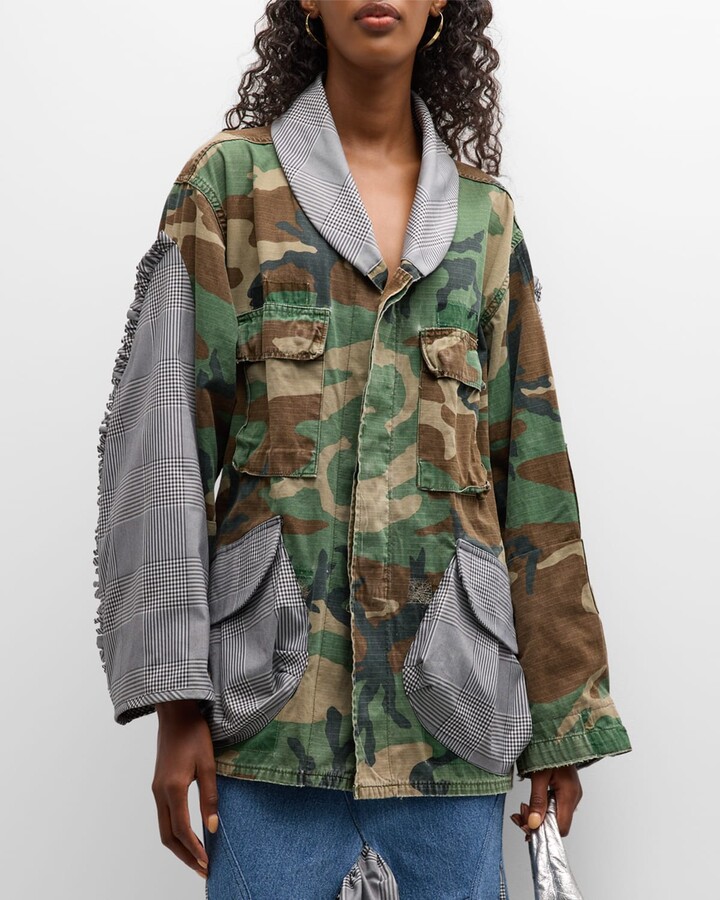 Rentrayage All Day All Night Camo and Plaid Utility Jacket - ShopStyle