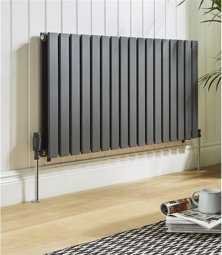 Clifton Anthracite Horizontal Double Panel Radiator 600mm (H) x 1470mm ...