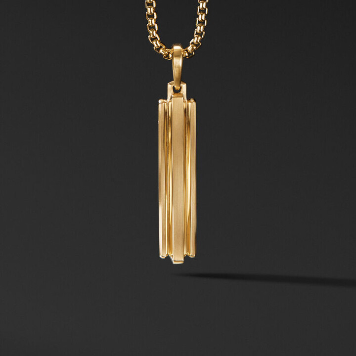 David Yurman Deco Ingot Tag in 18K Yellow Gold in All 18K Yellow Gold ...