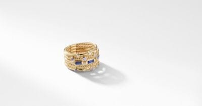 David Yurman Novella Stack Ring In Light Blue Sapphire And Purple ...