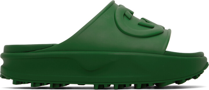 Gucci Green Interlocking G Slides - ShopStyle Flip Flop Sandals