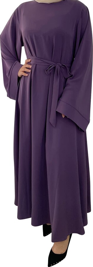 IWEMEK Women Abaya Muslim Dubai Kaftan Dress Solid Plain Full Length ...