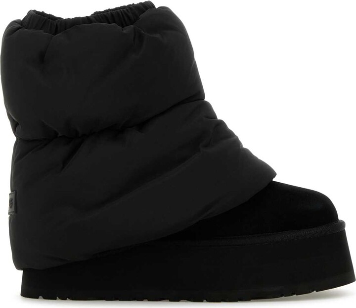 UGG Black Suede Mini Dipper Puffer Ankle Boots - ShopStyle