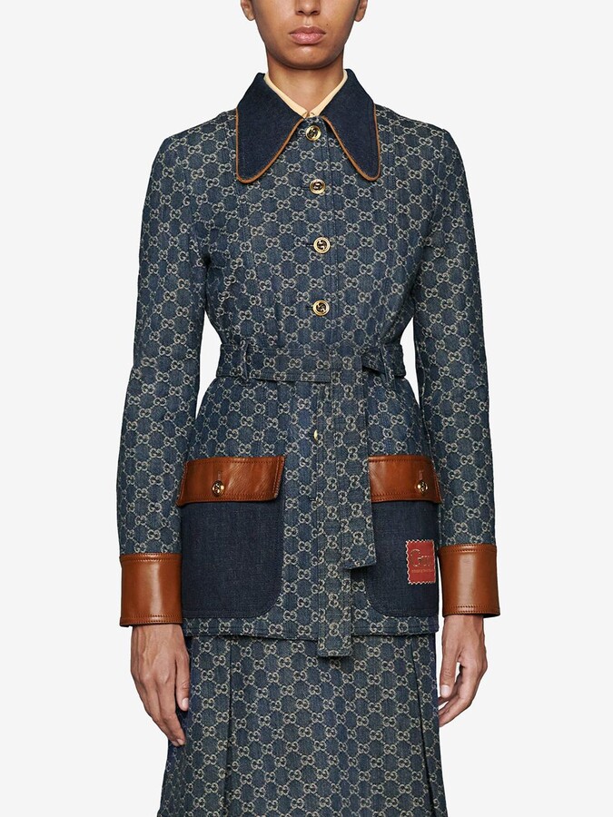 Gucci GG pattern denim jacket - ShopStyle
