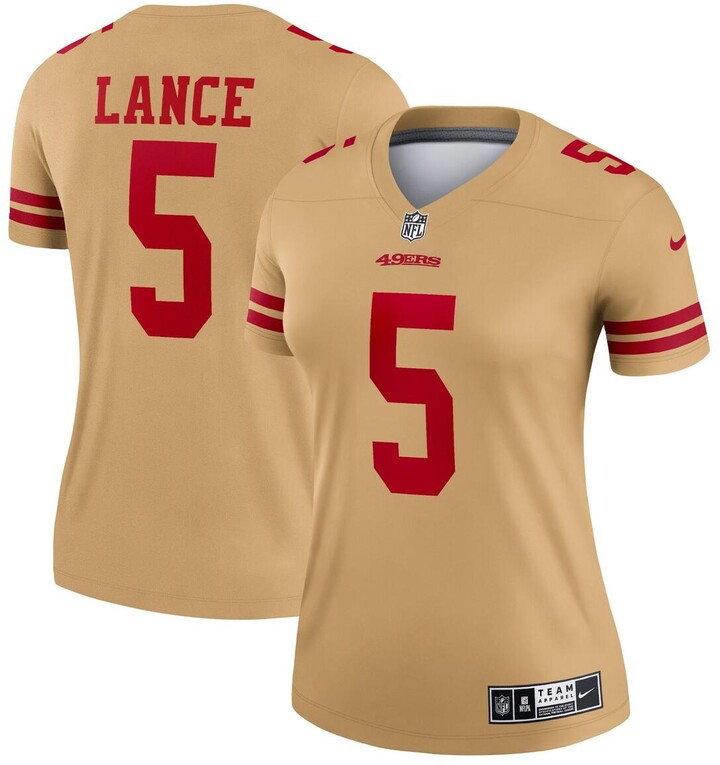 Nike Women's Trey Lance Gold San Francisco 49ers Inverted Legend Jersey ...