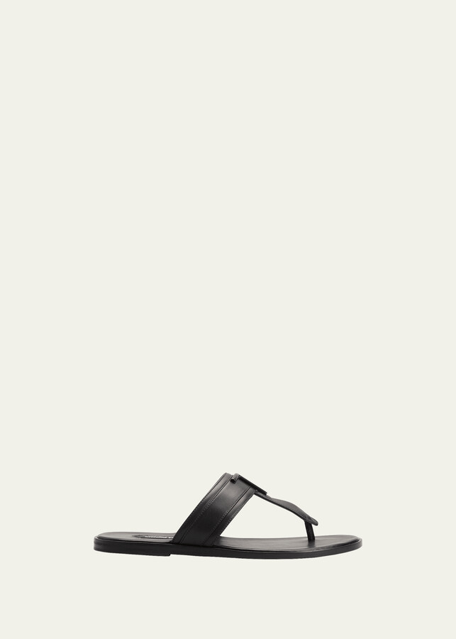 Tom Ford Men's Brighton TF-Logo Leather Slide Sandals - ShopStyle