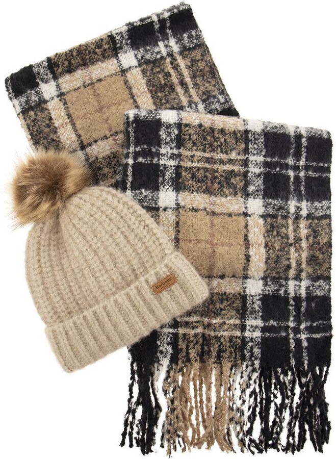 Barbour Saltburn tartan cap and scarf set - ShopStyle Scarves & Wraps
