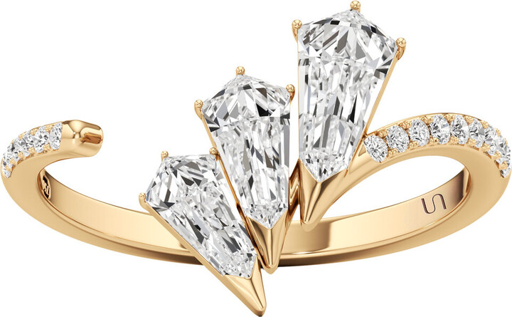 Unsaid Phoenix Feather 18K Yellow Gold Diamond Ring - ShopStyle