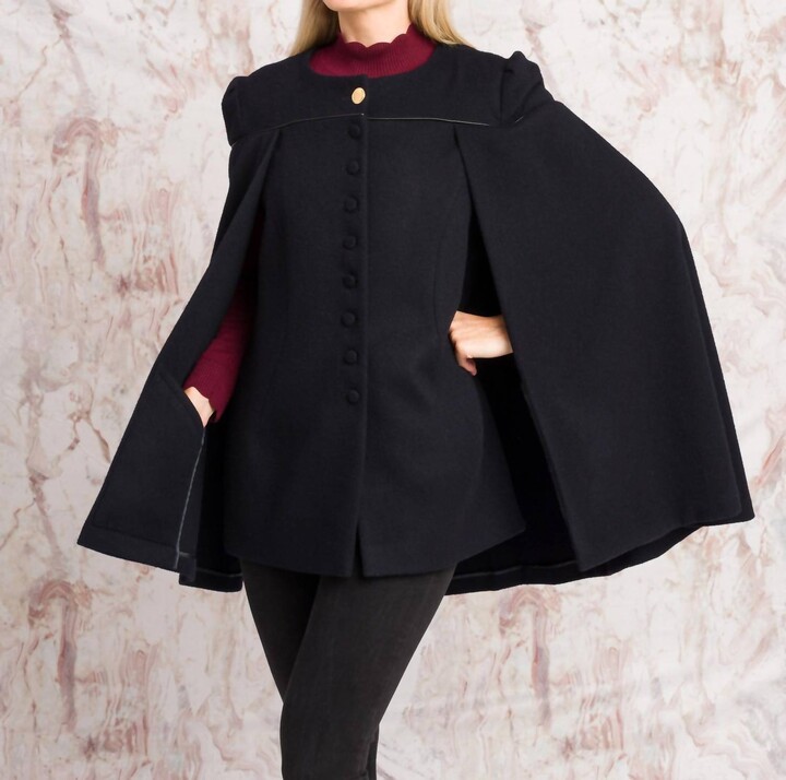 Jack Murphy Aisling Tailored Cape In Navy - ShopStyle
