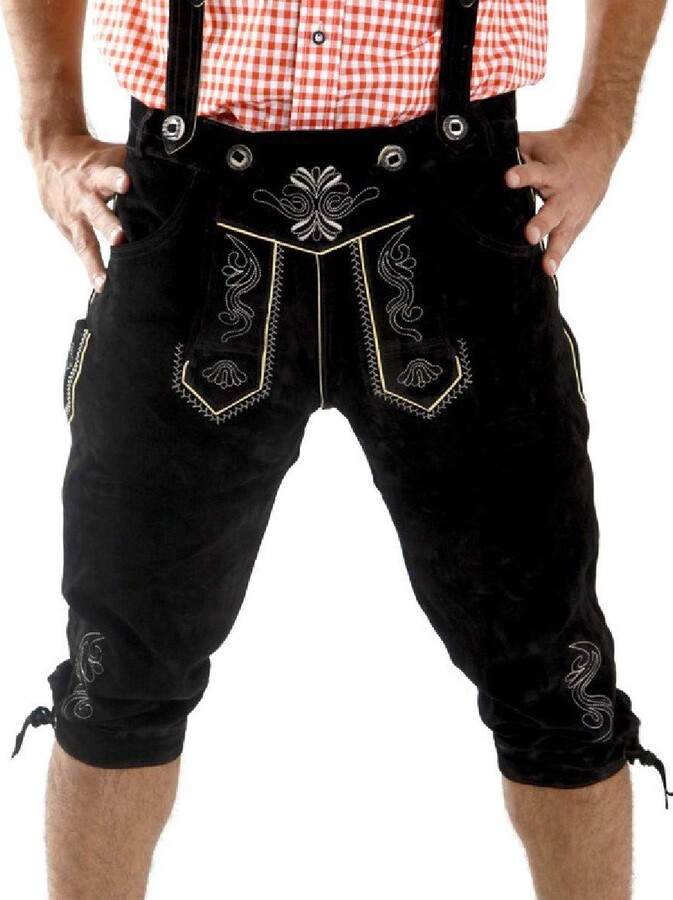 LEATHER CRAFT Mens Traditional German Bavarian Lederhosen Oktoberfest ...
