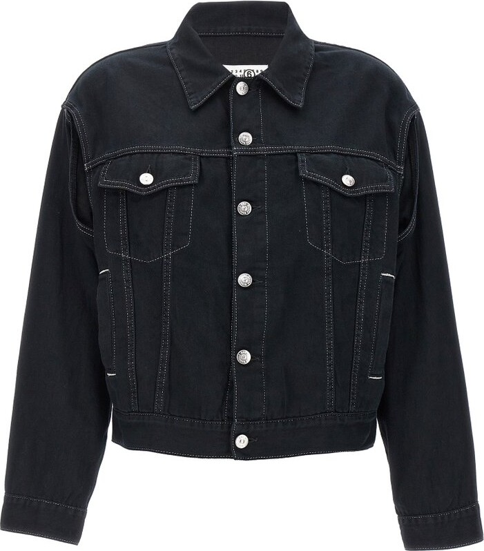 MM6 MAISON MARGIELA Lurex Stitch Buttoned Denim Jacket - ShopStyle