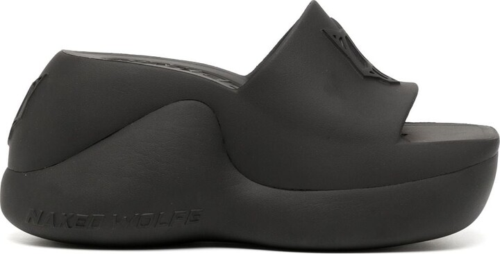 NAKED WOLFE Chic 100mm wedge sandals - ShopStyle