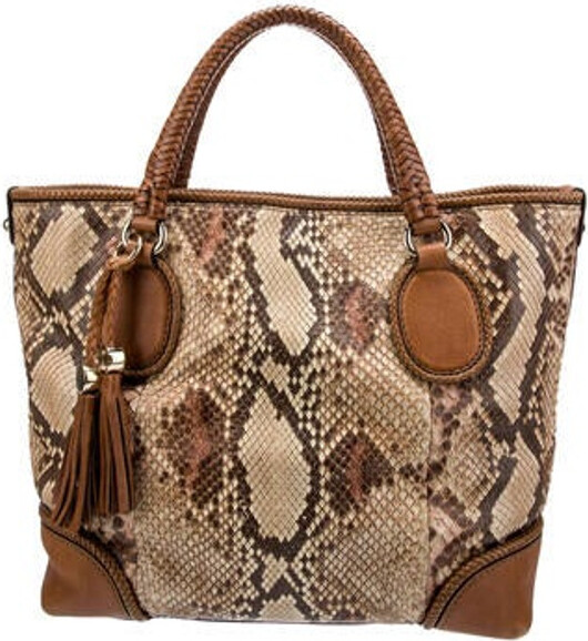 Gucci Medium Python Marrakech Tote - ShopStyle