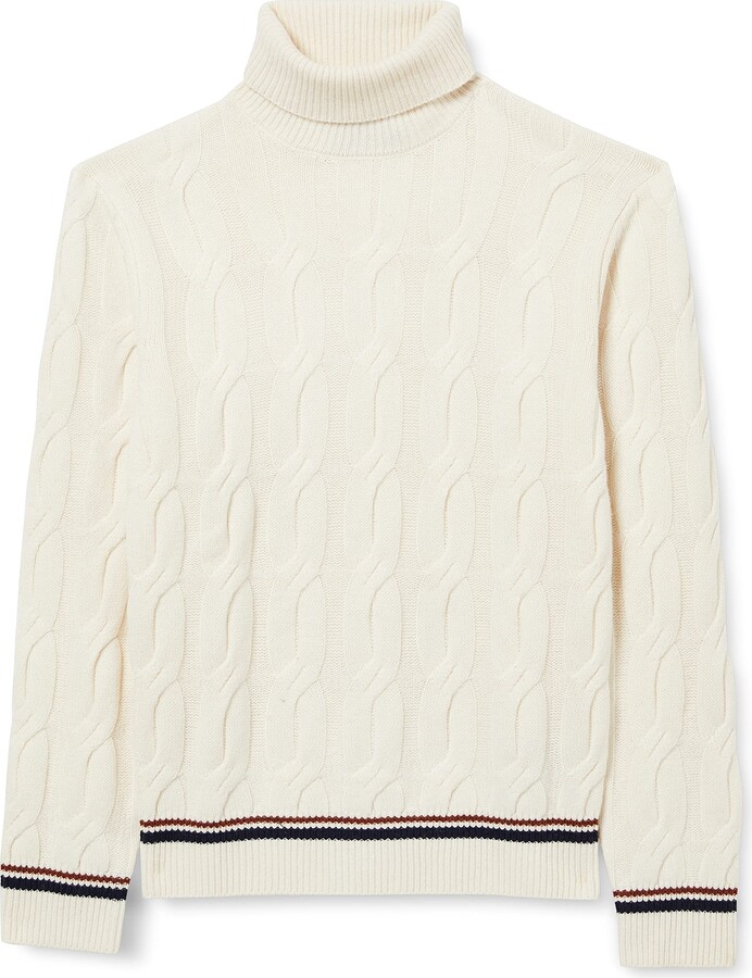 Hackett London Men's Cable roll Neck Jumper Sweater - ShopStyle Knitwear