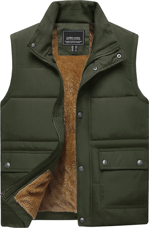 TACVASEN Body Warmer for Men Fleece Warm Outerwear Gilets Sleeveless ...