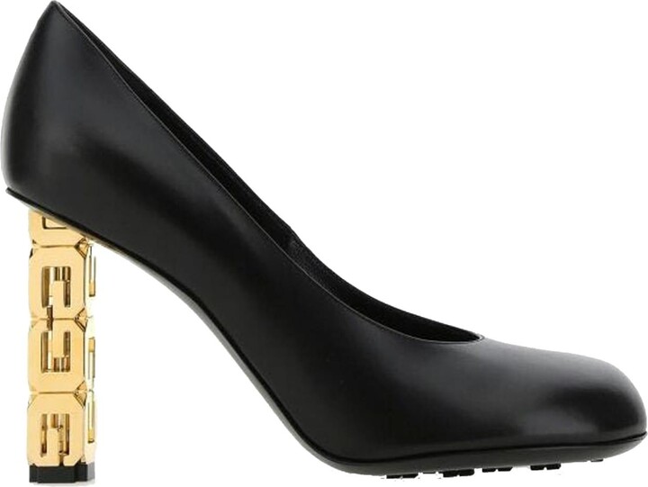 Givenchy Logo Heel Leather Pumps - ShopStyle