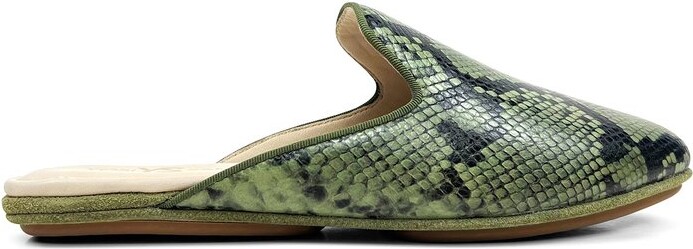 Yosi Samra Vidi Mule In Green Snake Leather - ShopStyle