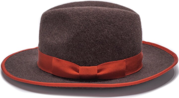 Anthony Peto Dusko Trim Wool Felt Fedora - Chocolate - ShopStyle Hats