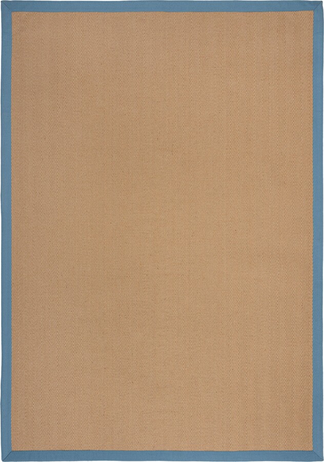 Dunelm Herringbone Jute Border Rug Herringbone Border Light Blue ...