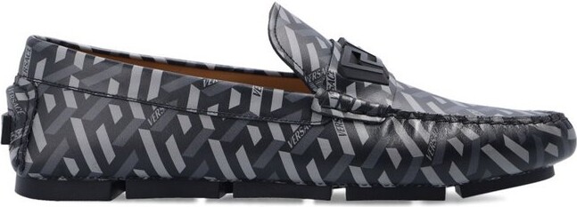Versace La Greca Monogram Slip-On Loafers - ShopStyle