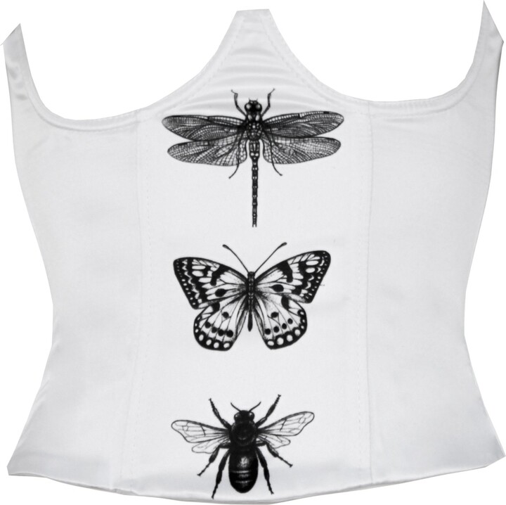 La Musa - Graphic Butterfly Corset - ShopStyle Tops